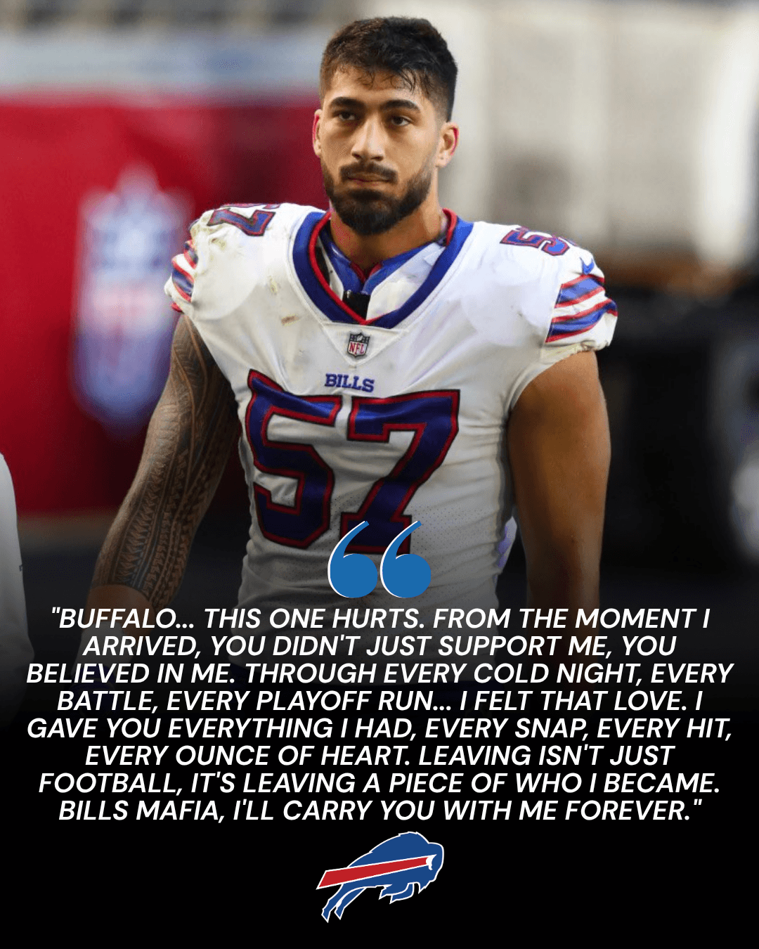 SAD NEWS: Bills Beloved DE Sends Emotional Goodbye After Browns Move ...